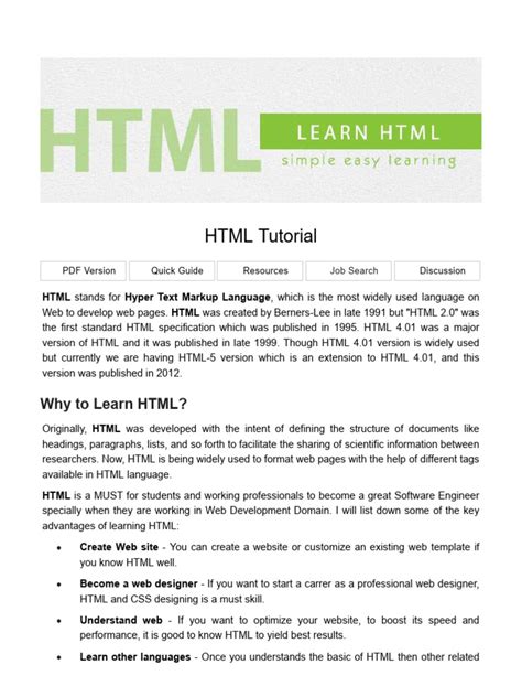 Coding Html Pdf Html Html Element