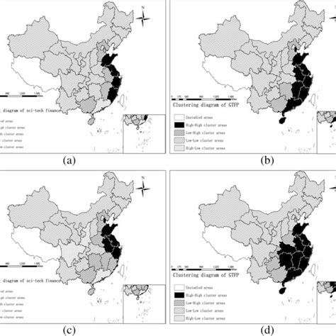 Spatial Clustering Of Sci Tech Finance And Gtfp For 2010 To 2020 Note