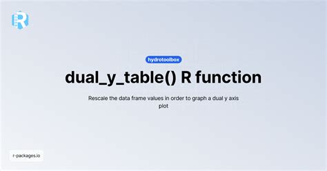 Dualytable R Function From Hydrotoolbox R Packages