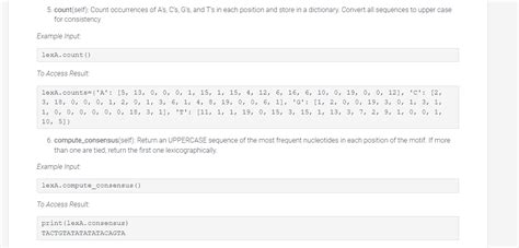 Solved Final Project DNA Motifs Class And Methods Chegg Com