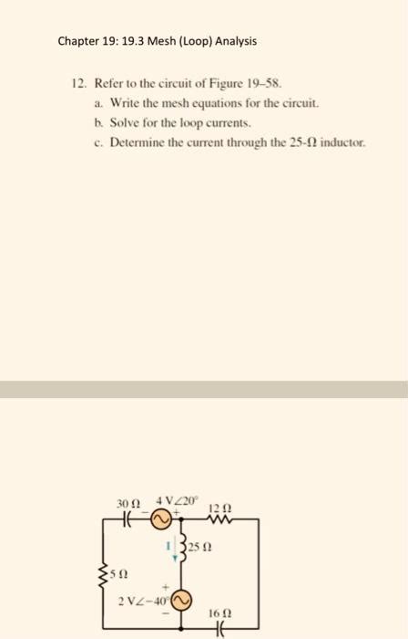 Solved Chapter Mesh Loop Analysis Refer To Chegg Com