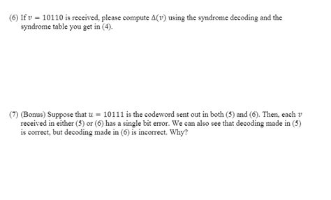 Solved 7 16 Suppose That C Is A Binary Linear Code And