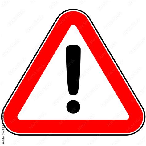 Red Triangular Warning Icon With An Exclamation Mark In Black On A