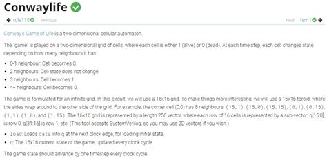 Day 63 Practicing Verilog Problems On Designing A Circuit For Conways