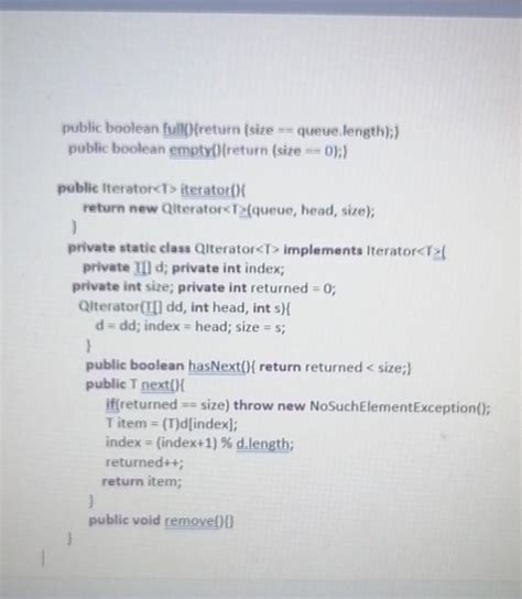Solved Circularqueue Given Below Is A Generic Class