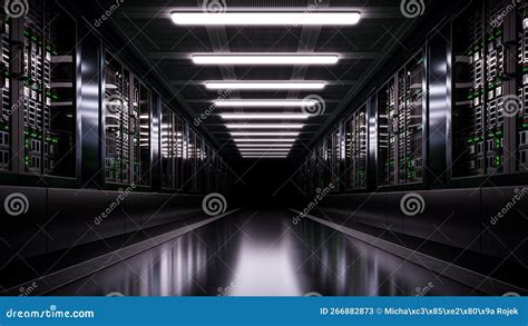 A Modern Server Room Supporting Ai Calculations Stock Illustration Illustration Of Background