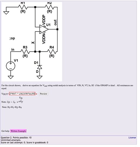 solved r1 r2 ir ir u1 ö op r3 r4 in ir ir v1 d1 for the