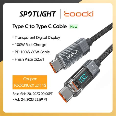 Kabel Toocki 100W Transparent USB C To Type C za 3 27 15zł LowcyChin pl