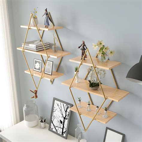 Luxury Floating Bookshelf Metal Lozenge Open Back Book Shelf White Black Bookcases