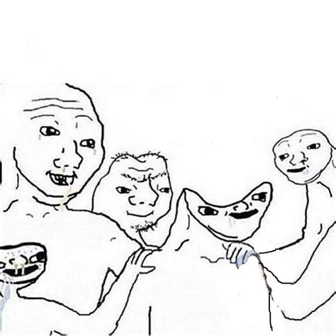 Создать комикс мем Wojak Party мем Retarded Wojak Wojak мем