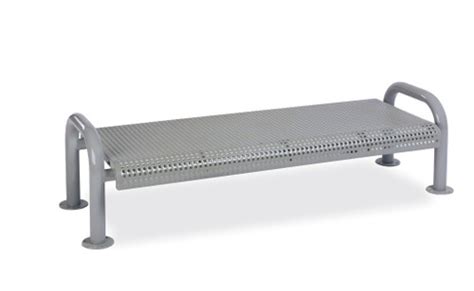 Contemporary Perforated Flat Outdoor Bench Surface Mount