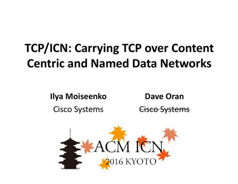 Ppt Tcpicn Carrying Tcp Over Content Centric And Named Data