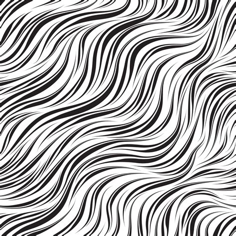 Seamless Black Vector Pattern Isolated On A White Background Texture Of Smooth Flowing Waves