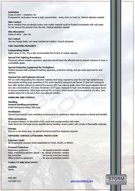 General Hygiene Cladding Information Data Sheet