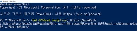 윈도우 파워쉘powershell 명령어 히스토리 결과 확인