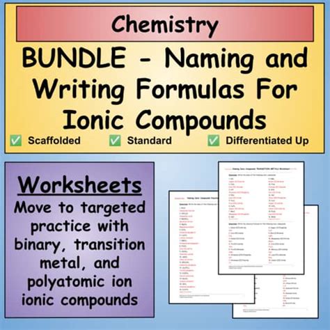 Bundle Naming And Writing Formulas For Ionic Compounds Tpt