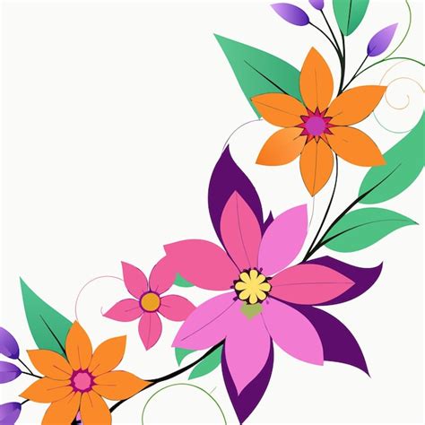 Highquality Colorful Decorative Floral Corner Design Vector On White Background Premium Ai