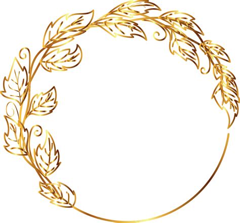 서클 리프 골드 프레임 원 금 잎 Png 일러스트 및 벡터 에 대한 무료 다운로드 Pngtree