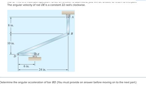 Solved Determine The Angular Acceleration Of Bar Chegg