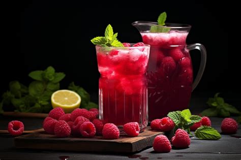 Premium Photo Detoxifying Raspberry Lemonade
