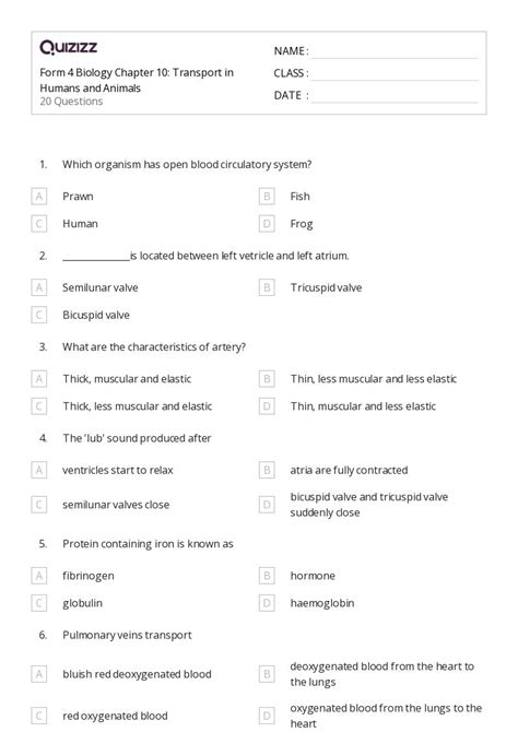 50 Biology Worksheets For 10th Class On Quizizz Free And Printable