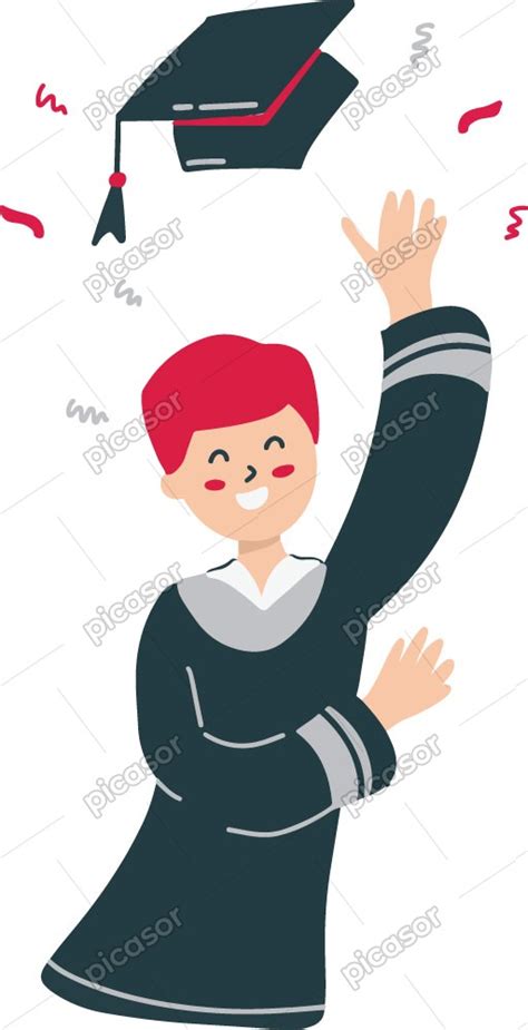 وکتور جشن فارغ التحصیلی پسر جوان پیکاسور