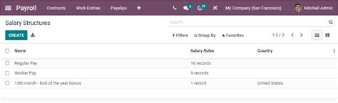Salary Structures In Odoo Payroll Odoo Enterprise Book