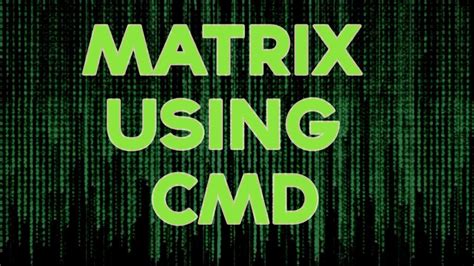 Creating A Matrix Via Notepad Youtube