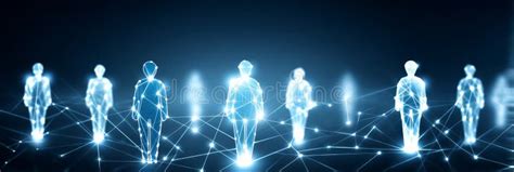 Global Network Connection Abstract Depicting Interconnected Human Figures Symbolizing Global