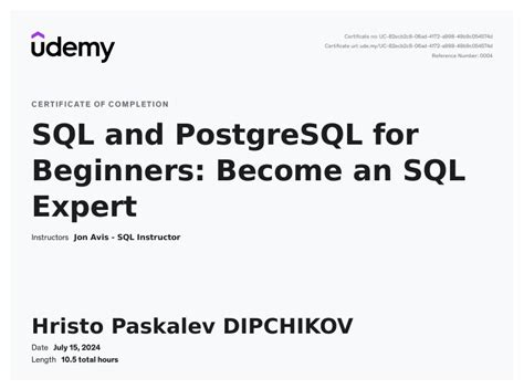 Hristo Dipchikov On Linkedin Sql And Postgresql For Beginners Become An Sql Expert