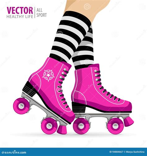 Roller Girl Quad Skates Classic Roller Skates Sport Background
