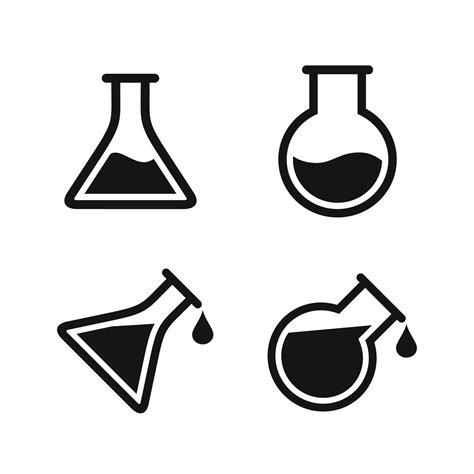 Erlenmeyer And Florence Flask Icon Set Chemistry Flask Icon Science
