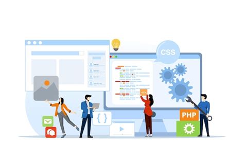 Premium Vector Web Design Concept And Work Mobile App Programming And