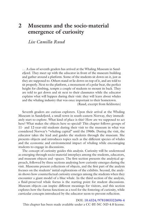Pdf Museums And The Socio Material Emergence Of Curiosity
