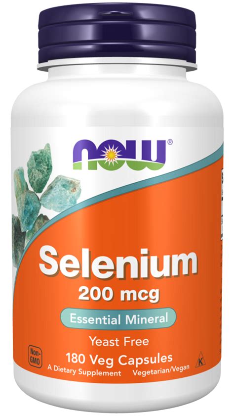 Selenium 200 Mcg 180 Vcaps Now Brand Vitamins And Supplements