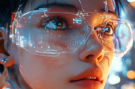 안경을 착용 한 바이오닉 로봇