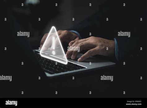 Businessman Programmer Developer Using Laptop Computer With Triangle