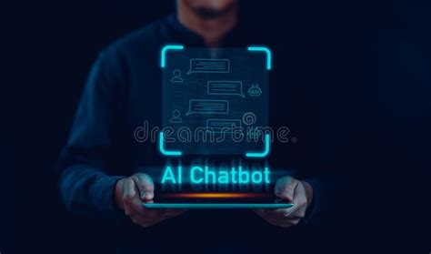 Businessman Using Tablet For Digital Chatbot Chat Ai Robot Application Conversation Assistant