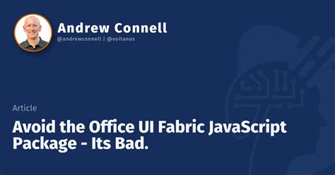 Avoid The Office Ui Fabric Javascript Package Its Bad