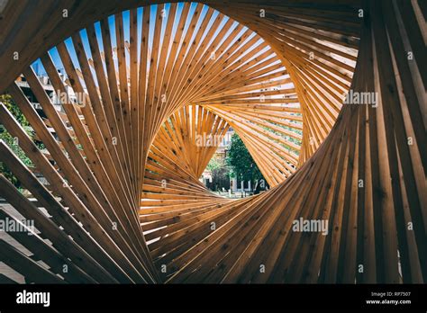 Wooden Structure In Triangle Tunnel Shape Modern Nobody A Look