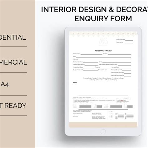 Interior Design Client Profile Template Etsy