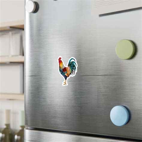 Stylized Vibrant Rooster Vinyl Decal Rooster Sticker Colorful Rooster
