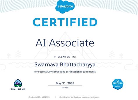 Swarnava Bhattacharyya On Linkedin Salesforce Certification Aiassociate