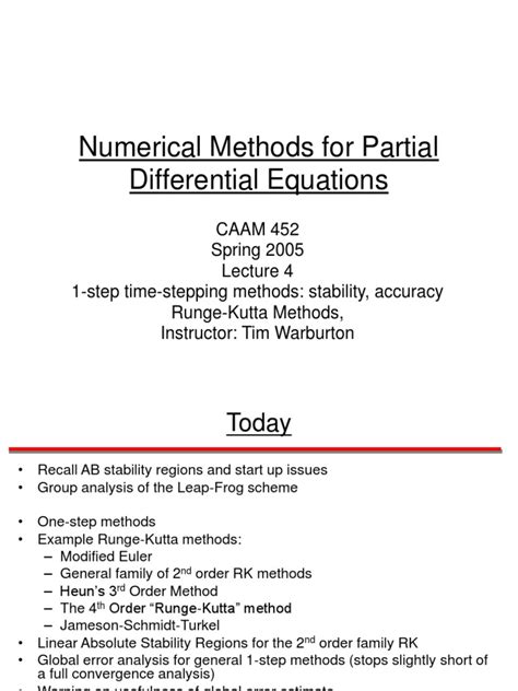 Pde Numerical Method Pdf Applied Mathematics Algorithms