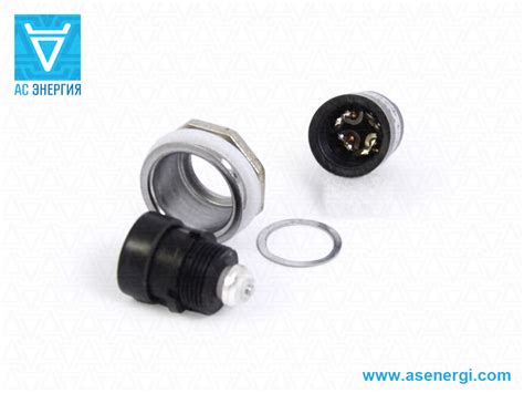 Кнопка К-4-1 Ø20 двухполюсная чёрная – АС Енергія