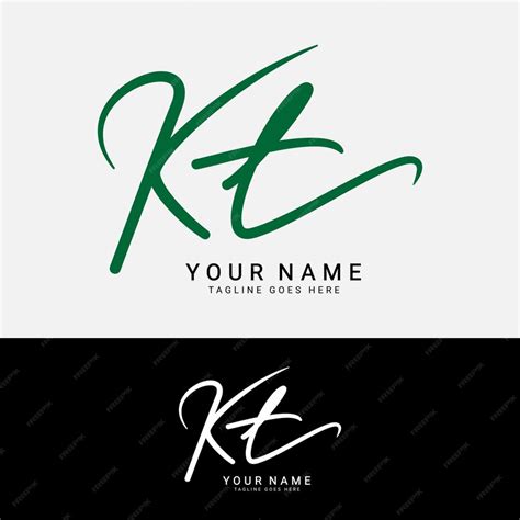 Premium Vector K T Kt Initial Letter Logo Alphabet Kt Handwritten
