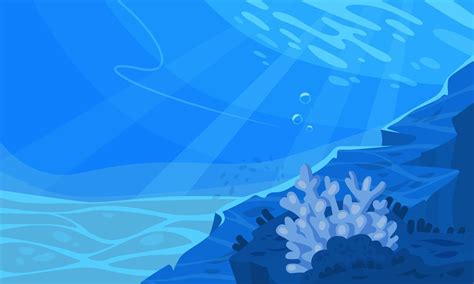 Underwater Seabed Blue Marine Scenery Vector Seascape Illustration 22113791 Vector Art At Vecteezy