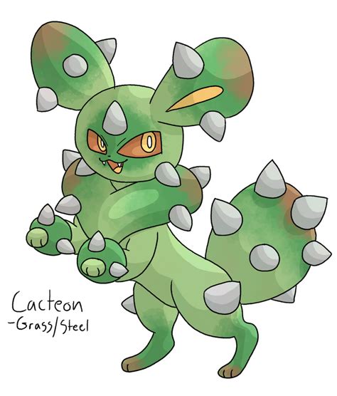 Cacteon Grasssteel Type Eeveelution By Ranboo0fpompoms On Deviantart
