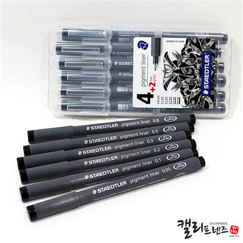 스테들러 스테들러 피그먼트 라이너 펜 308 Sb6p 블랙 42 세트 드로잉 캘리그라피 위시버킷
