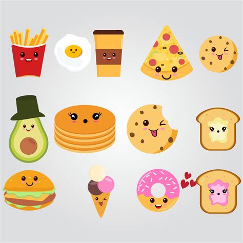 Cute Kawaii Food Clip Art Food Illustration 20086427 Vector Art At